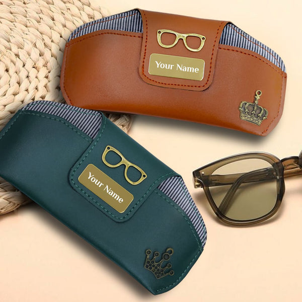 Personalized Leather Sunglasses Case Combo - Custom Eyewear Holder ...